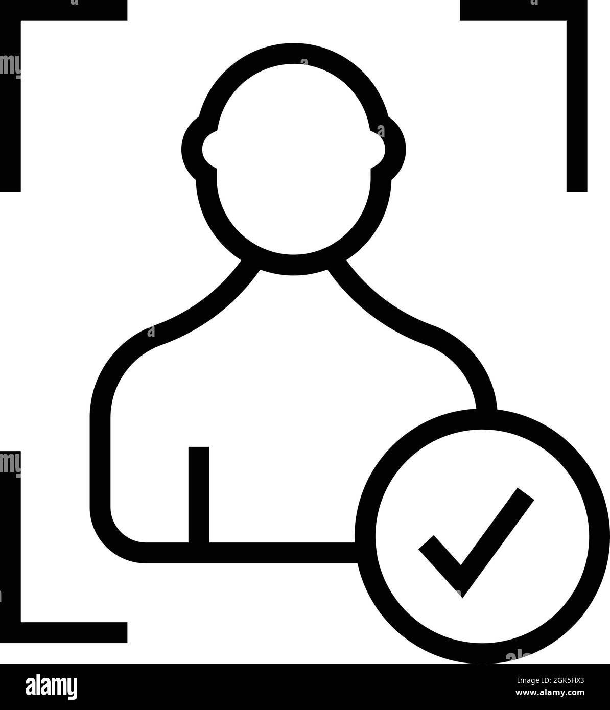 Biometric Identification Icon Outline Vector Handwriting Recognition