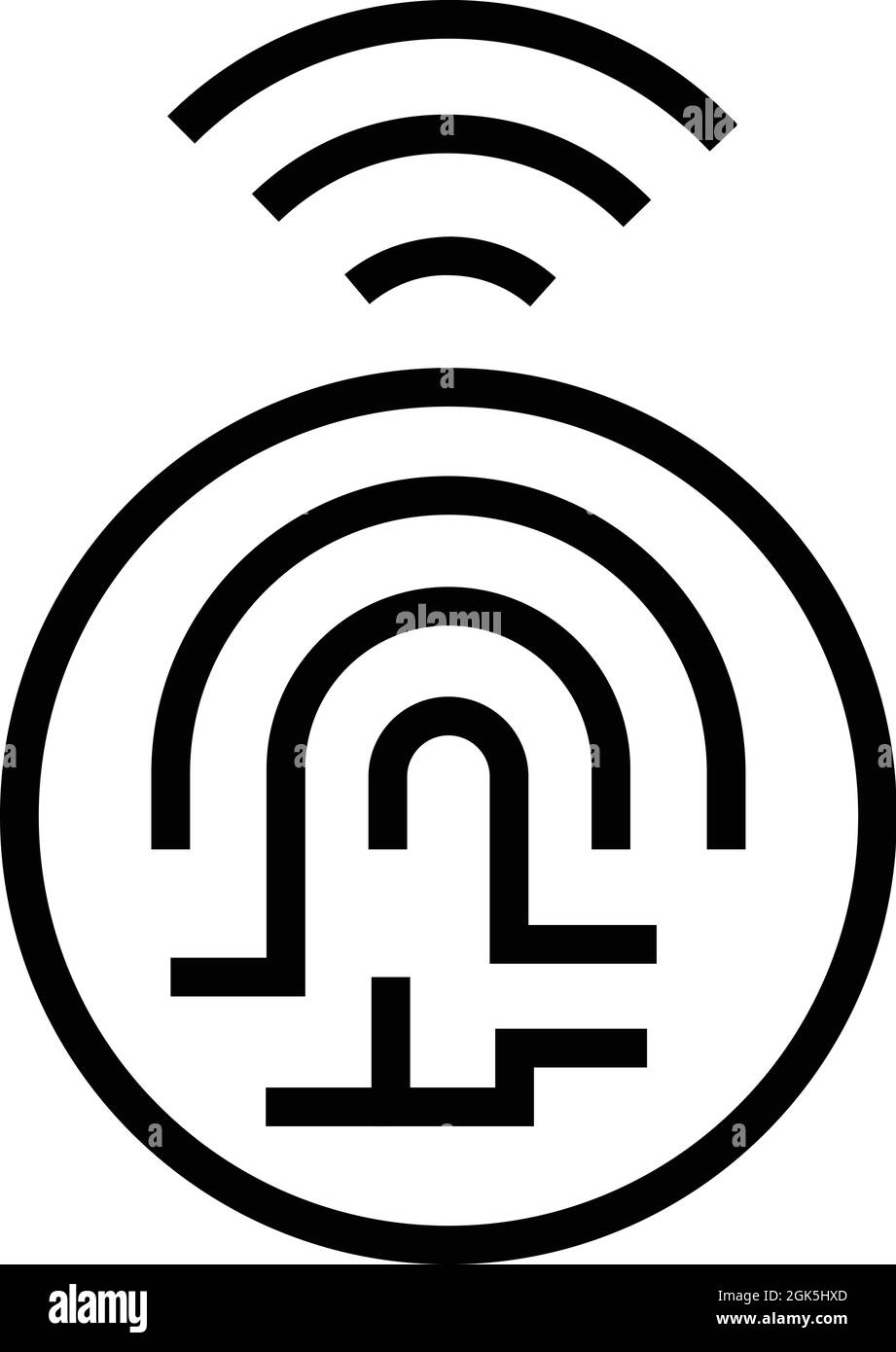 Electronic fingerprint recognition Black and White Stock Photos ...