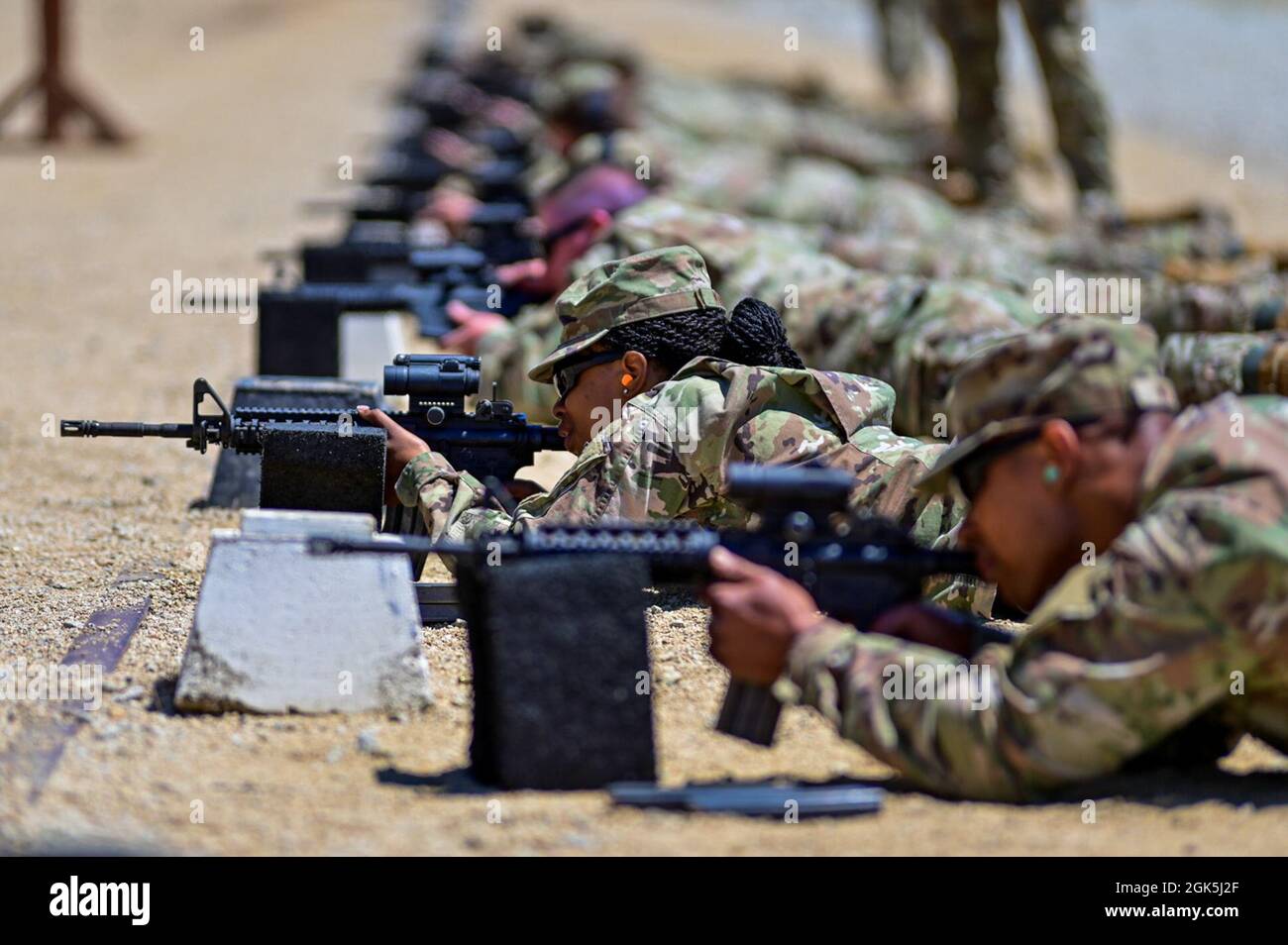 U.S. Air Force, 126th Force Support Squadron personnel firing M4 ...