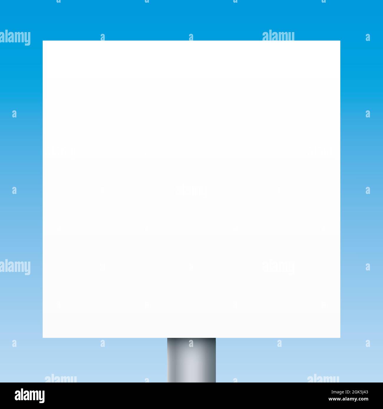 Square billboard standing on a blue background. Vector mockup of ...
