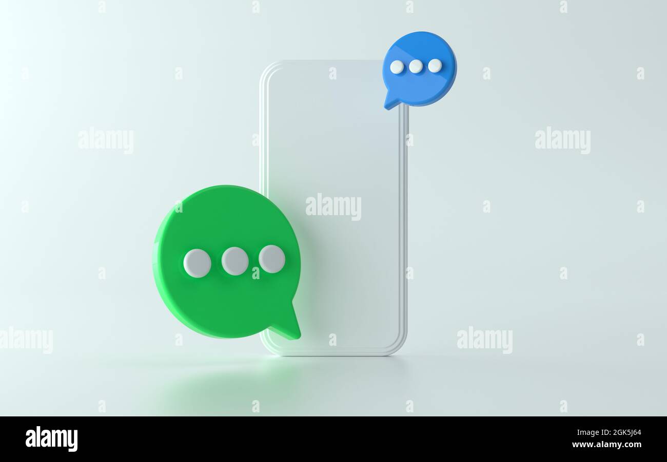 3d chat icon illustration Stock Photo - Alamy