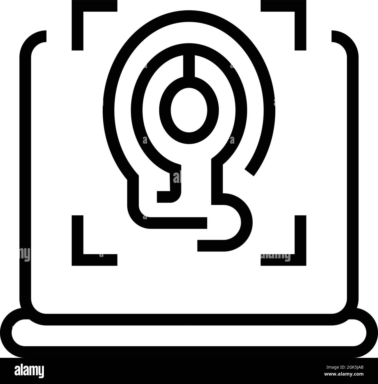 Thumb identification icon outline vector. Biometric fingerprint ... Thumb identification icon outline vector. Biometric fingerprint ...
