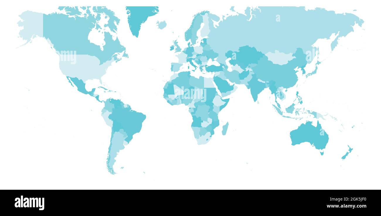 Map of World. Mercator projection. High detailed political map of ...