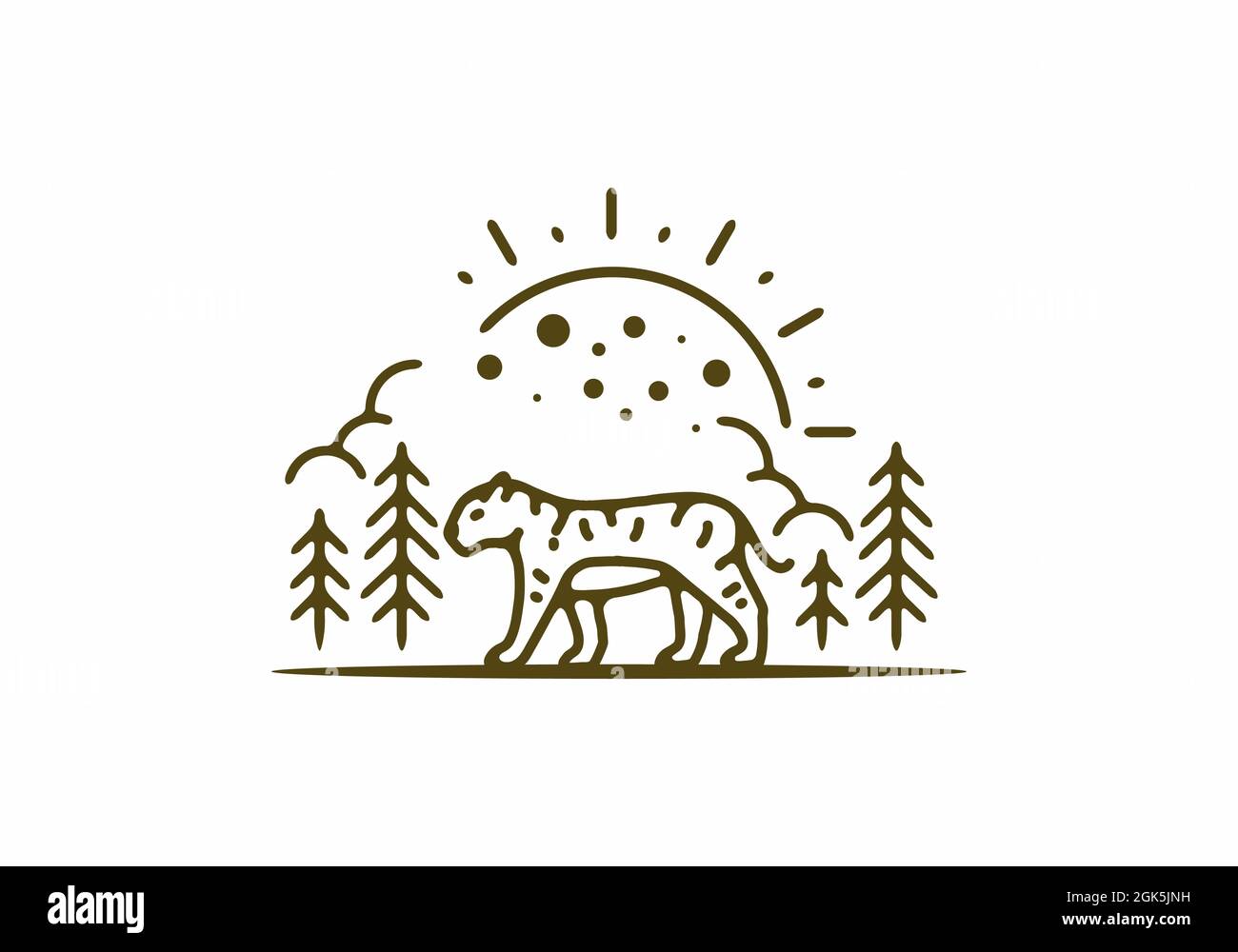 Line art illustration of tiger design Stock Vector Image & Art - Alamy