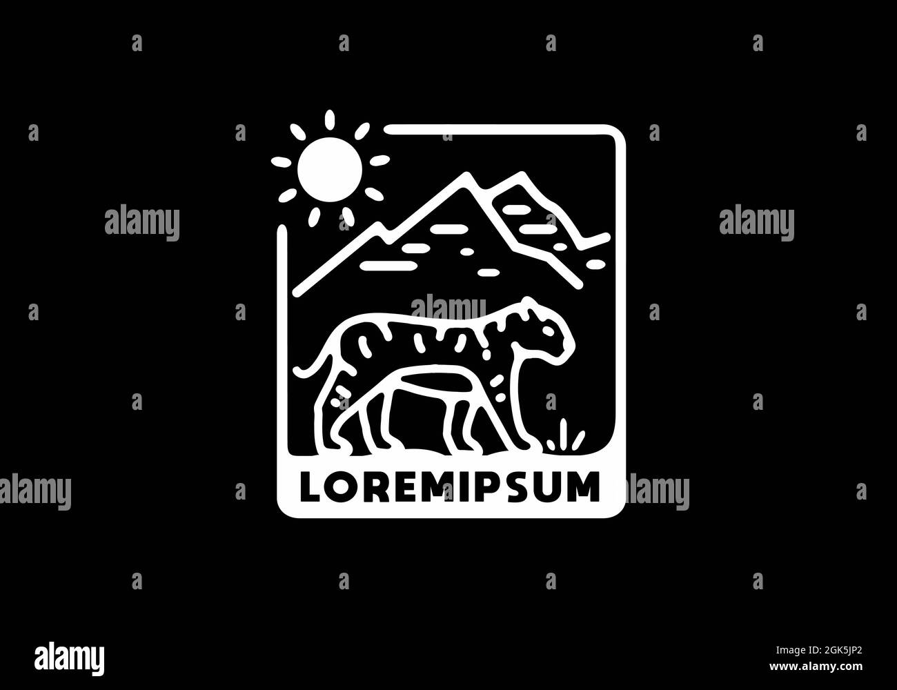 Line art illustration of tiger design Stock Vector Image & Art - Alamy