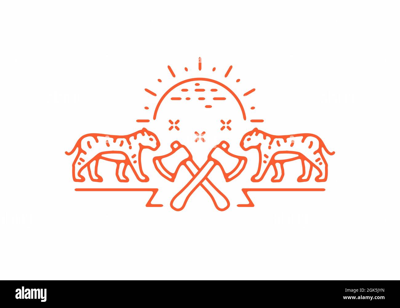 Line art illustration of tiger design Stock Vector Image & Art - Alamy