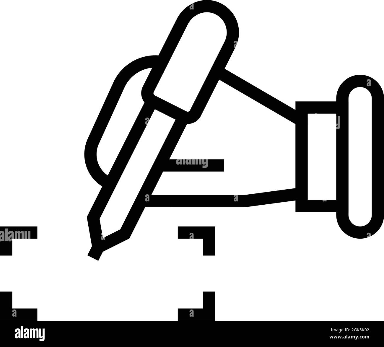 Handwriting Scan Icon Outline Vector Face Recognition Biometric Id