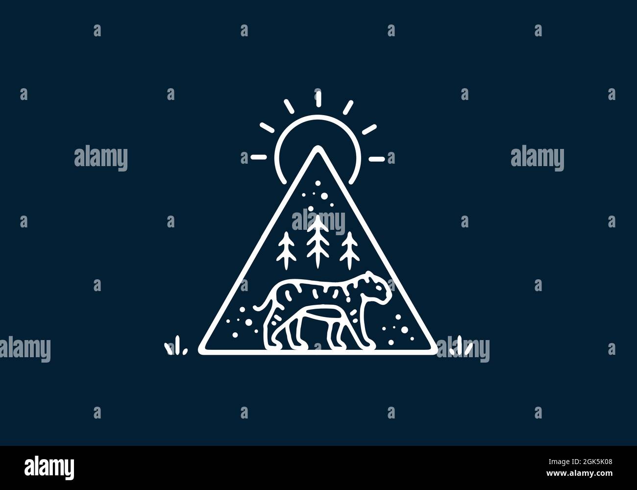 Line art illustration of tiger design Stock Vector Image & Art - Alamy