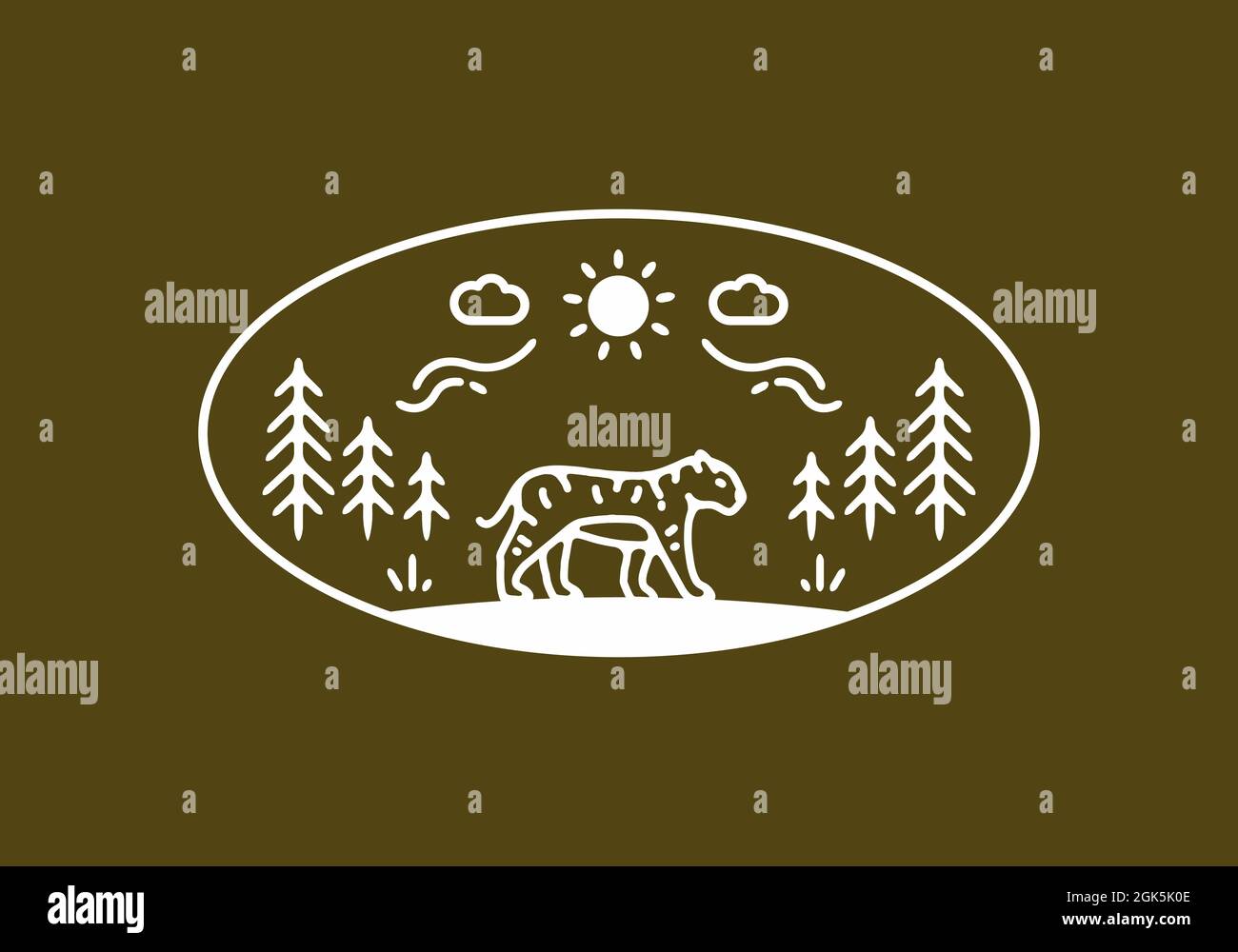 Line art illustration of tiger design Stock Vector Image & Art - Alamy
