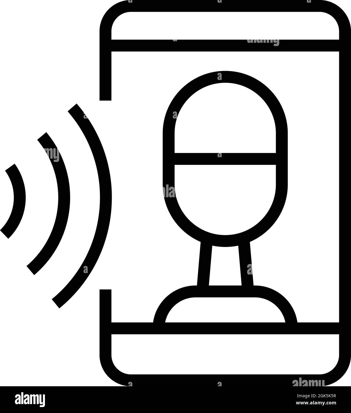 Voice Recognition Icon Outline Vector Speech Command Sound
