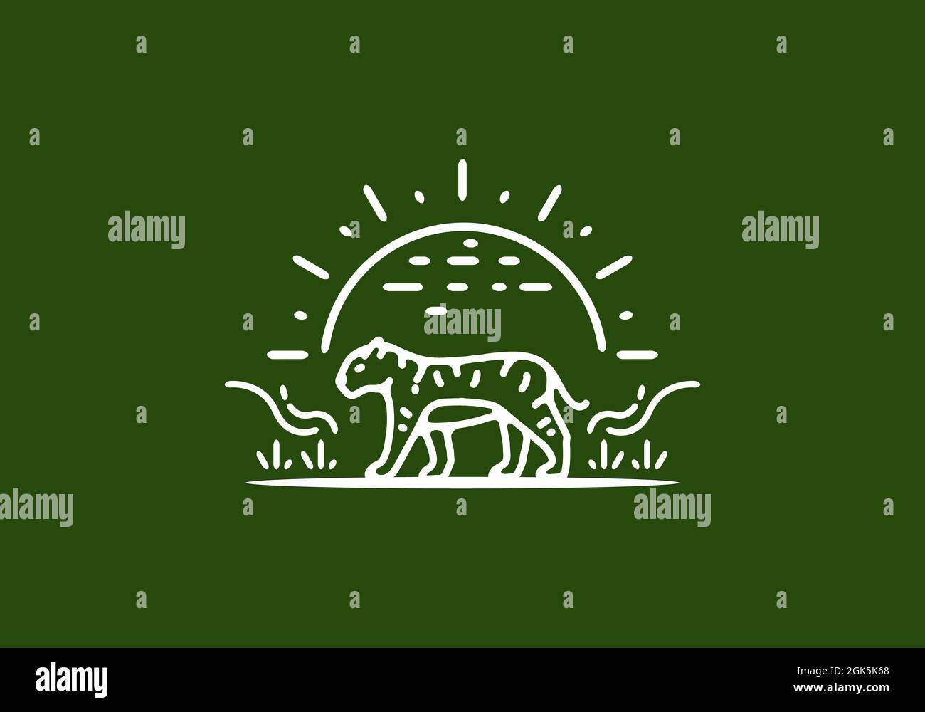 Line art illustration of tiger design Stock Vector Image & Art - Alamy