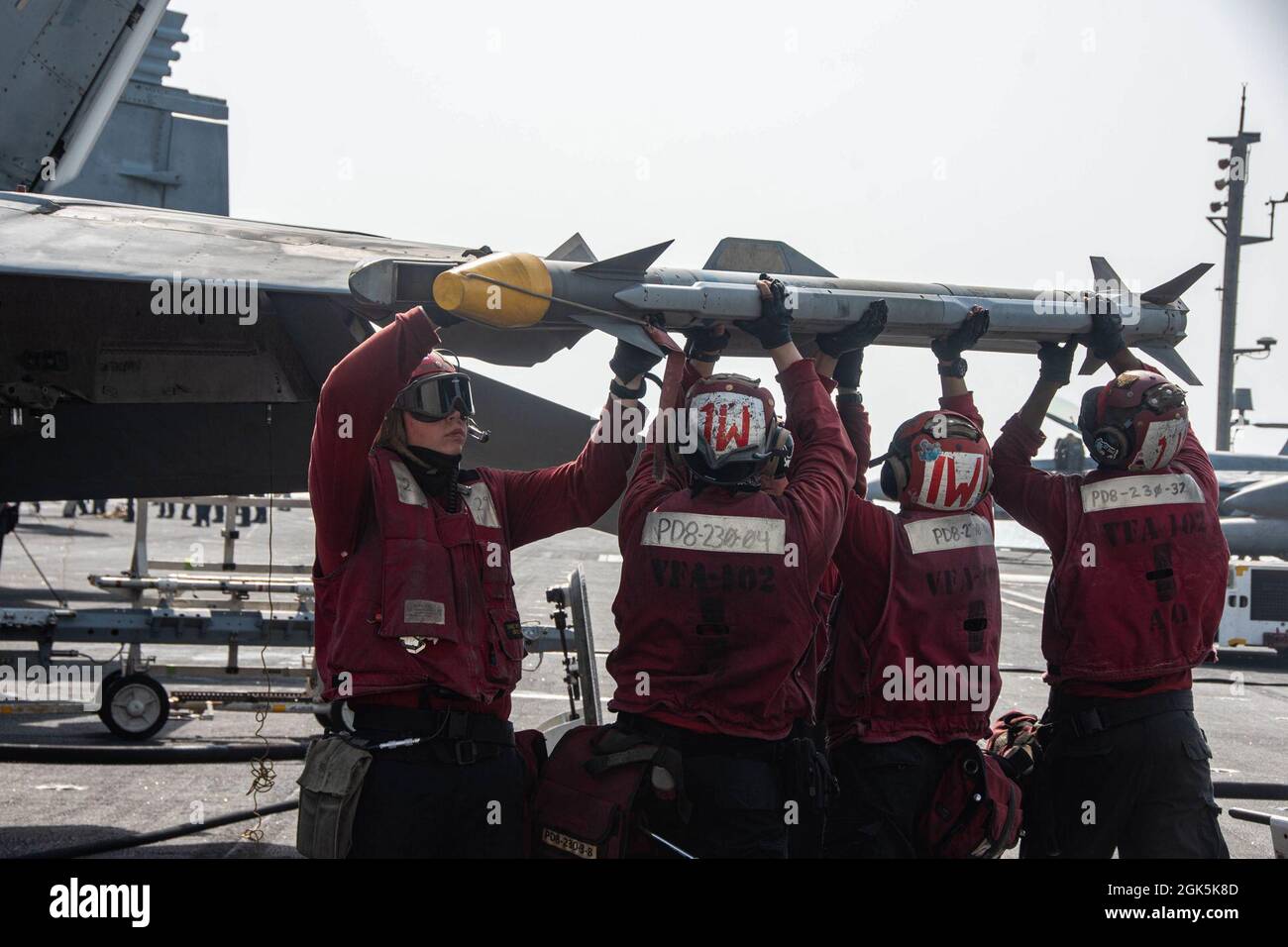 210809-N-WS494-1129 ARABIAN SEA (Aug. 9, 2021) – Sailors assigned to ...