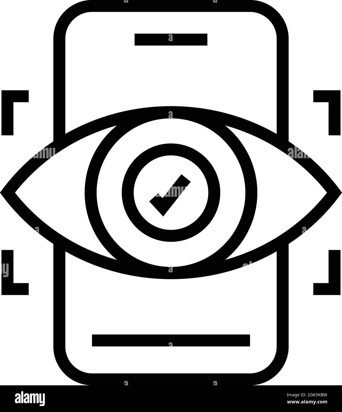 Eye recognition icon outline vector. Scan identity. Biometric id Stock ...