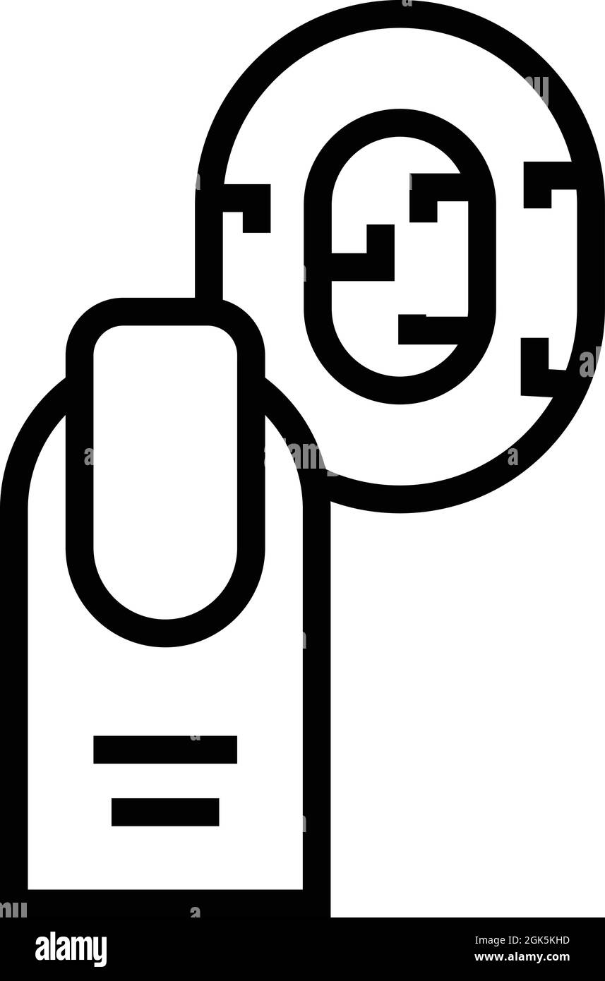 Fingerprint scanning icon outline vector. Finger scan. Thumb scanner ...