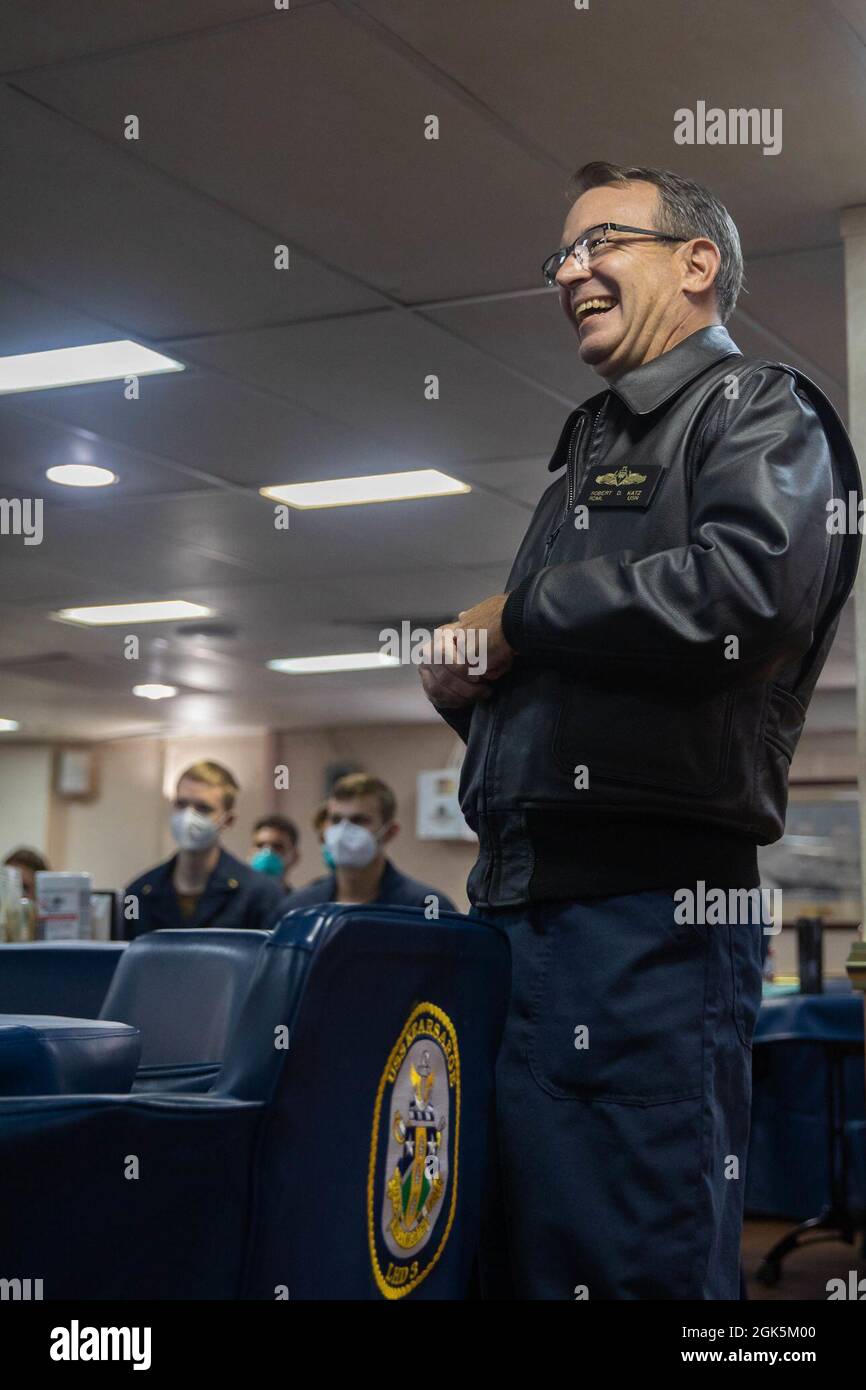 210809-N-JB637-1242ATLANTIC OCEAN (Aug. 9, 2021) Rear Adm. Robert Katz ...