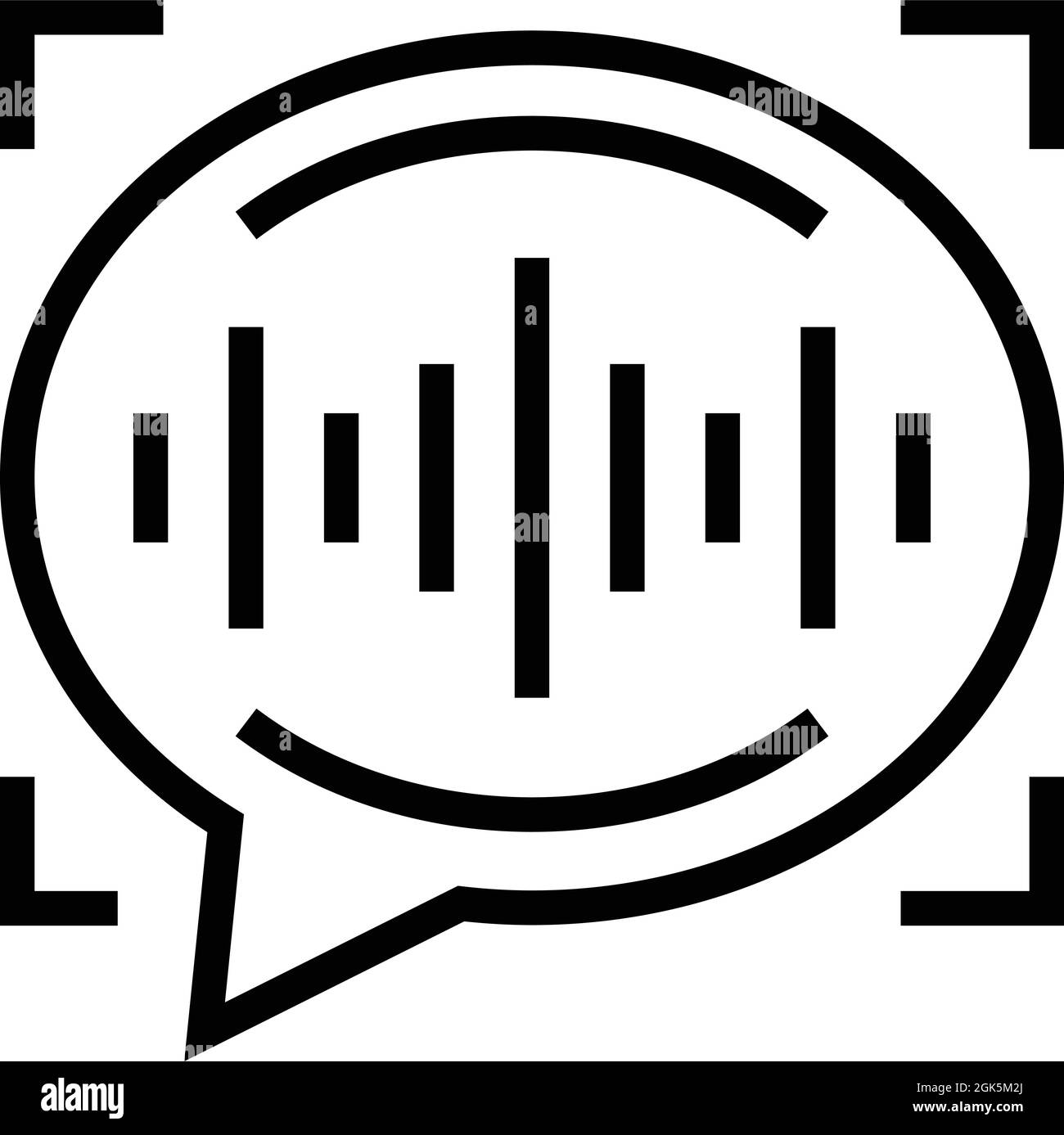 Voice recognition scan icon outline vector. Detect sound. Audio command ...
