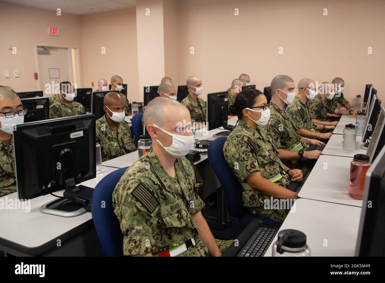 Officer Candidate School (OCS) class 17-21 students take a final ...