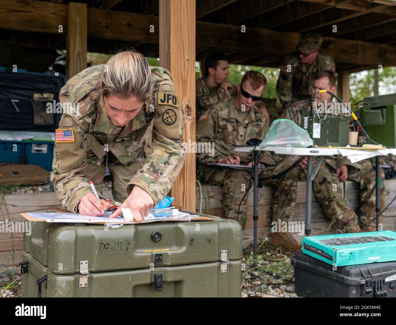 U.S. Army 1st Lt. Sierra Brower, left, a field artillery officer with ...