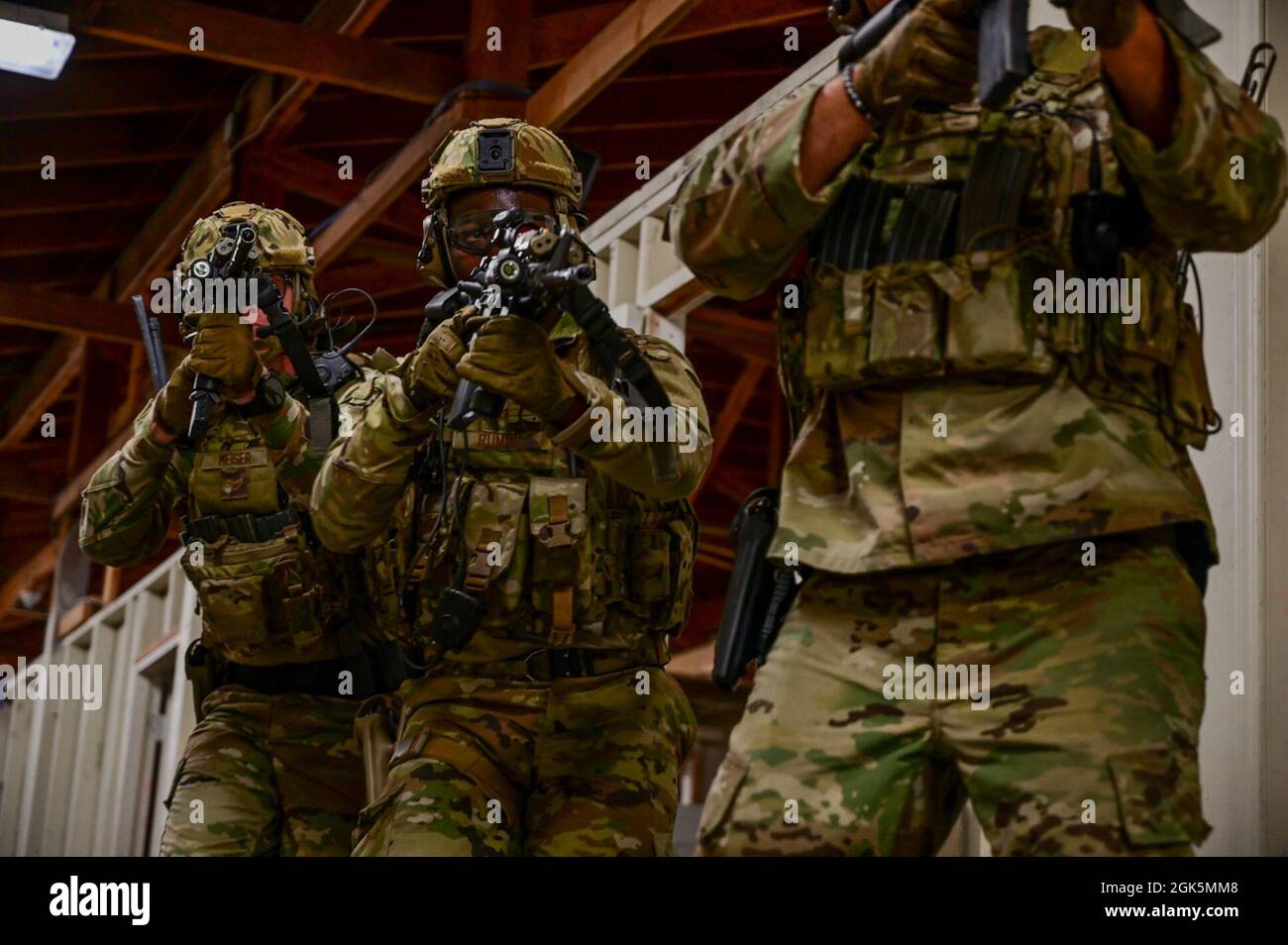 U.S. Air Force, 126th Security Forces Squadron security team practice ...