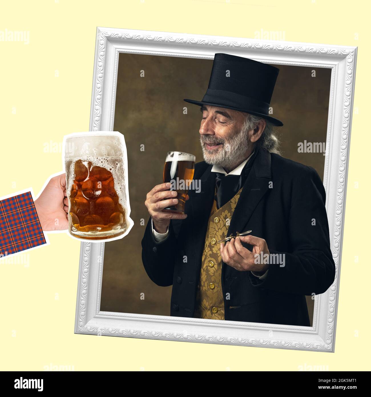 Vintage Man Drinking Beer