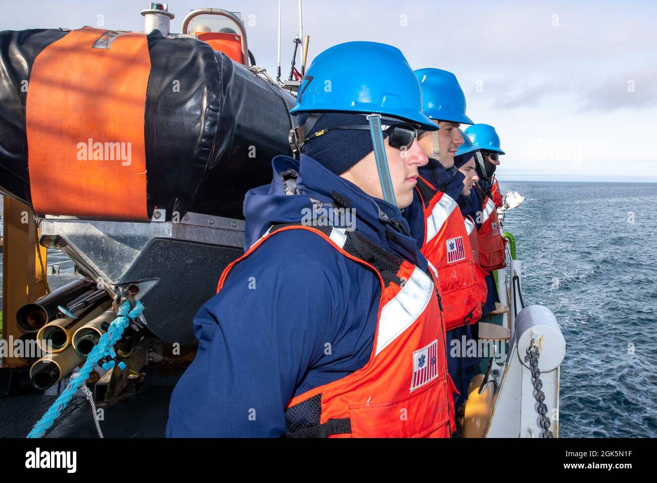 NUUK, Greenland -- (Aug. 9, 2021Crew members assigned to the 270-foot ...