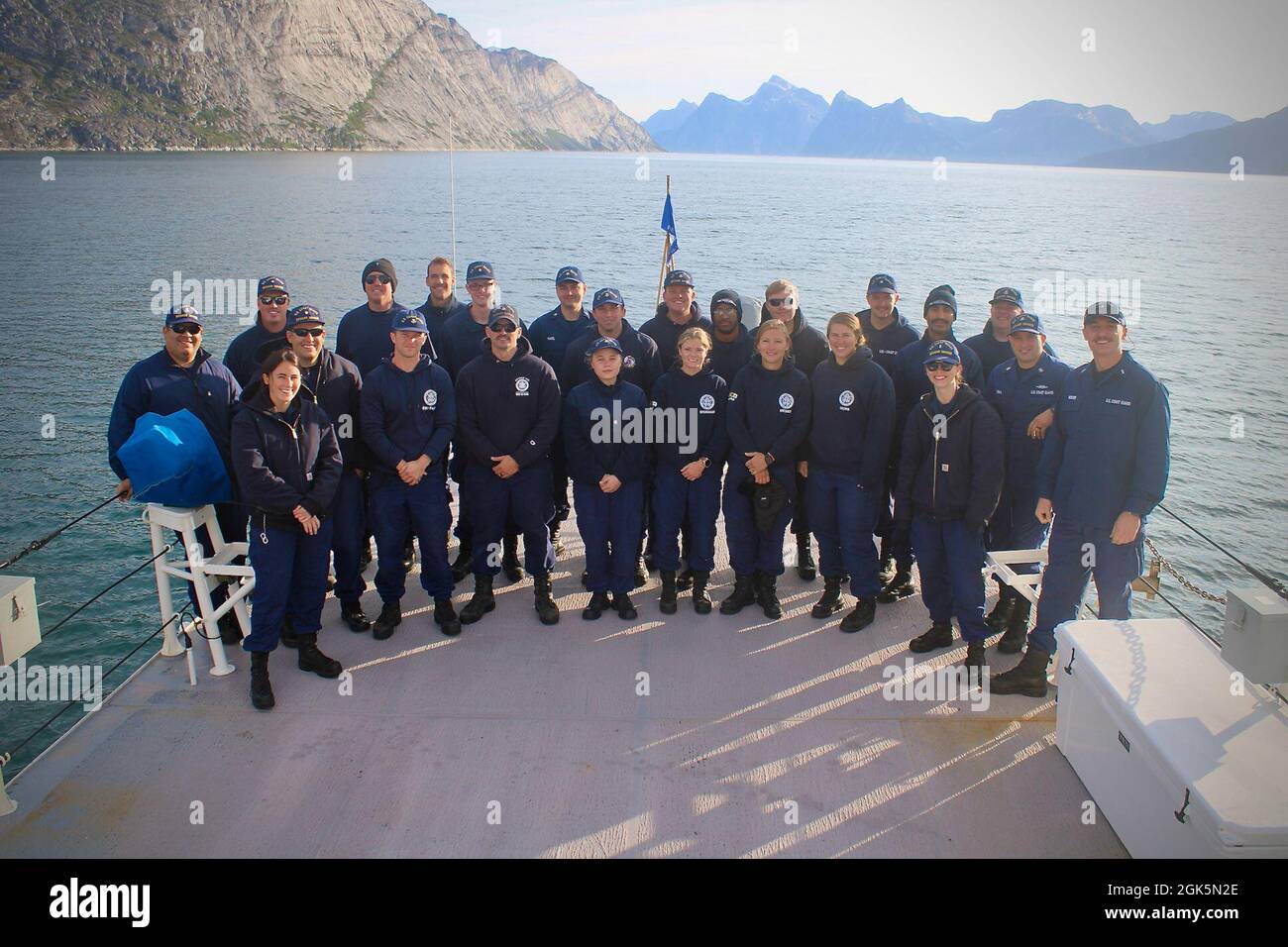 The crew takes a moment for a photo on USCGC Richard Snyder (WPC 1127 ...