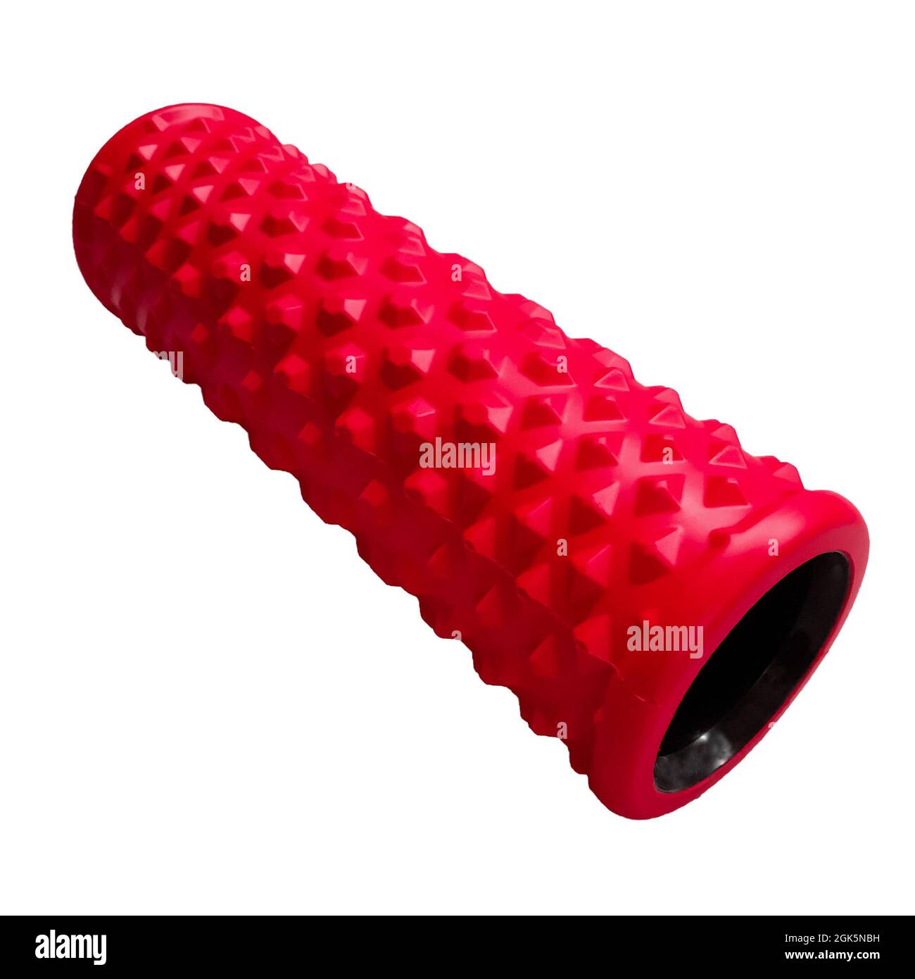 A athletic massage roller red color isolated on white background Stock ...