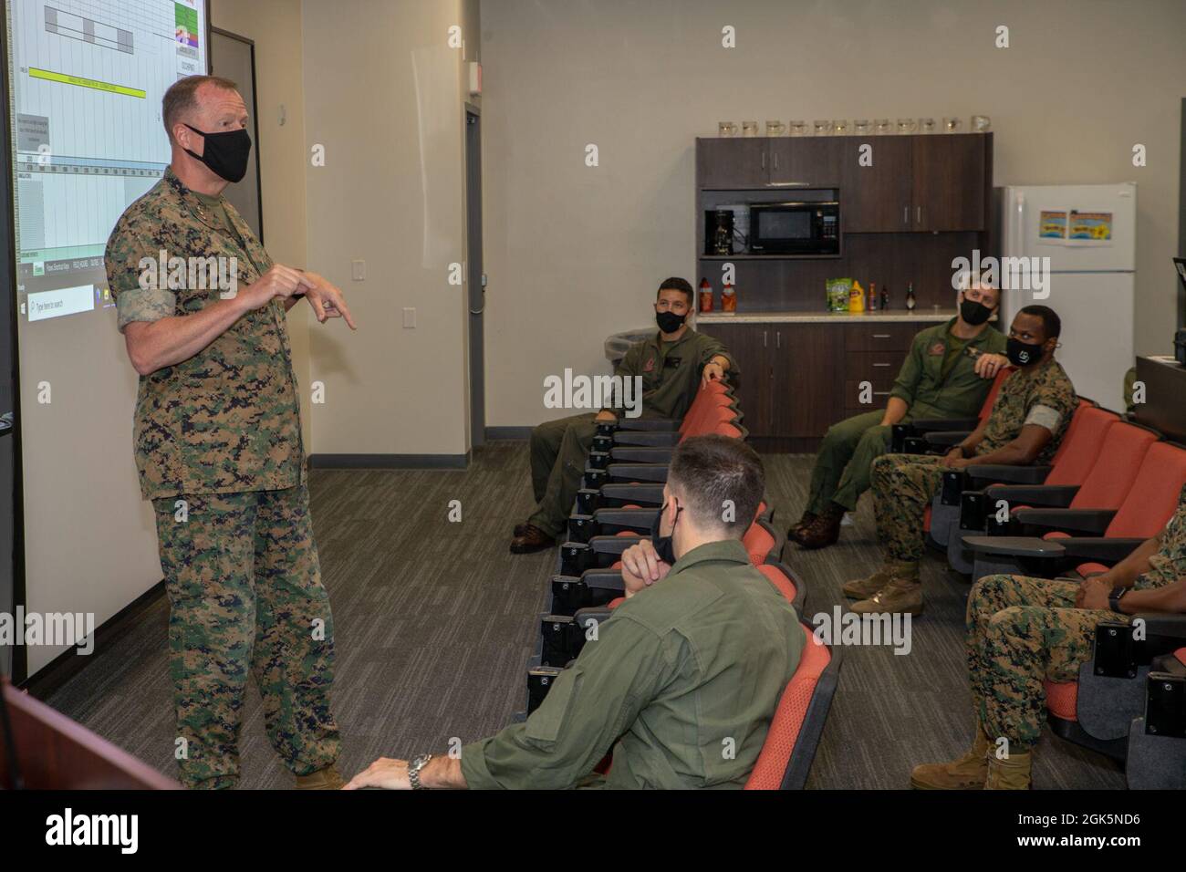 Lt. Gen. Mark Wise, the Deputy Commandant for Aviation, speaks with ...