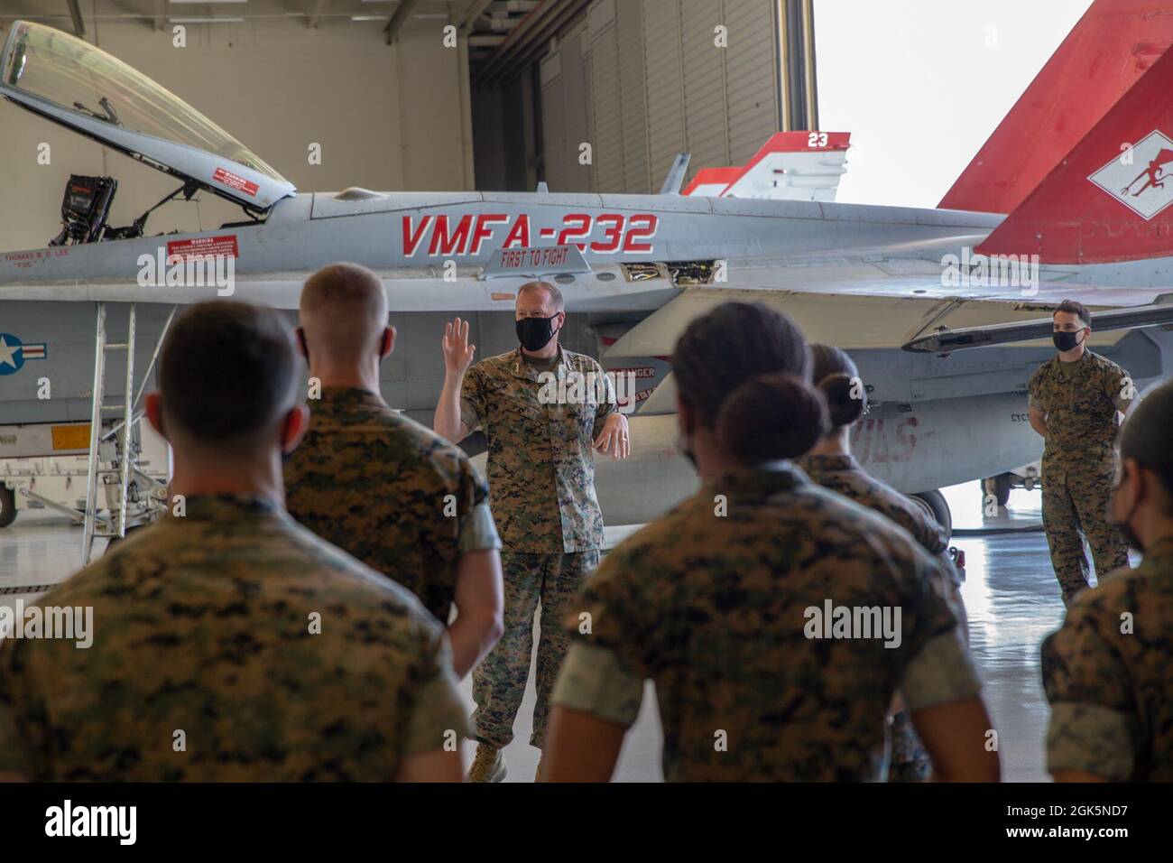 Lt. Gen. Mark Wise, the Deputy Commandant for Aviation, speaks with ...