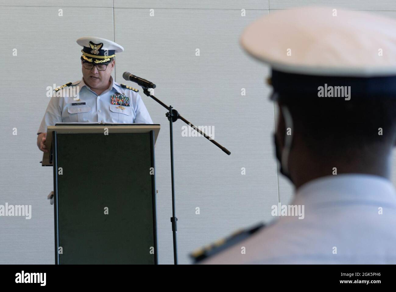Capt. Ryan Rhodes, Sector Lower Mississippi commander, speaks during ...