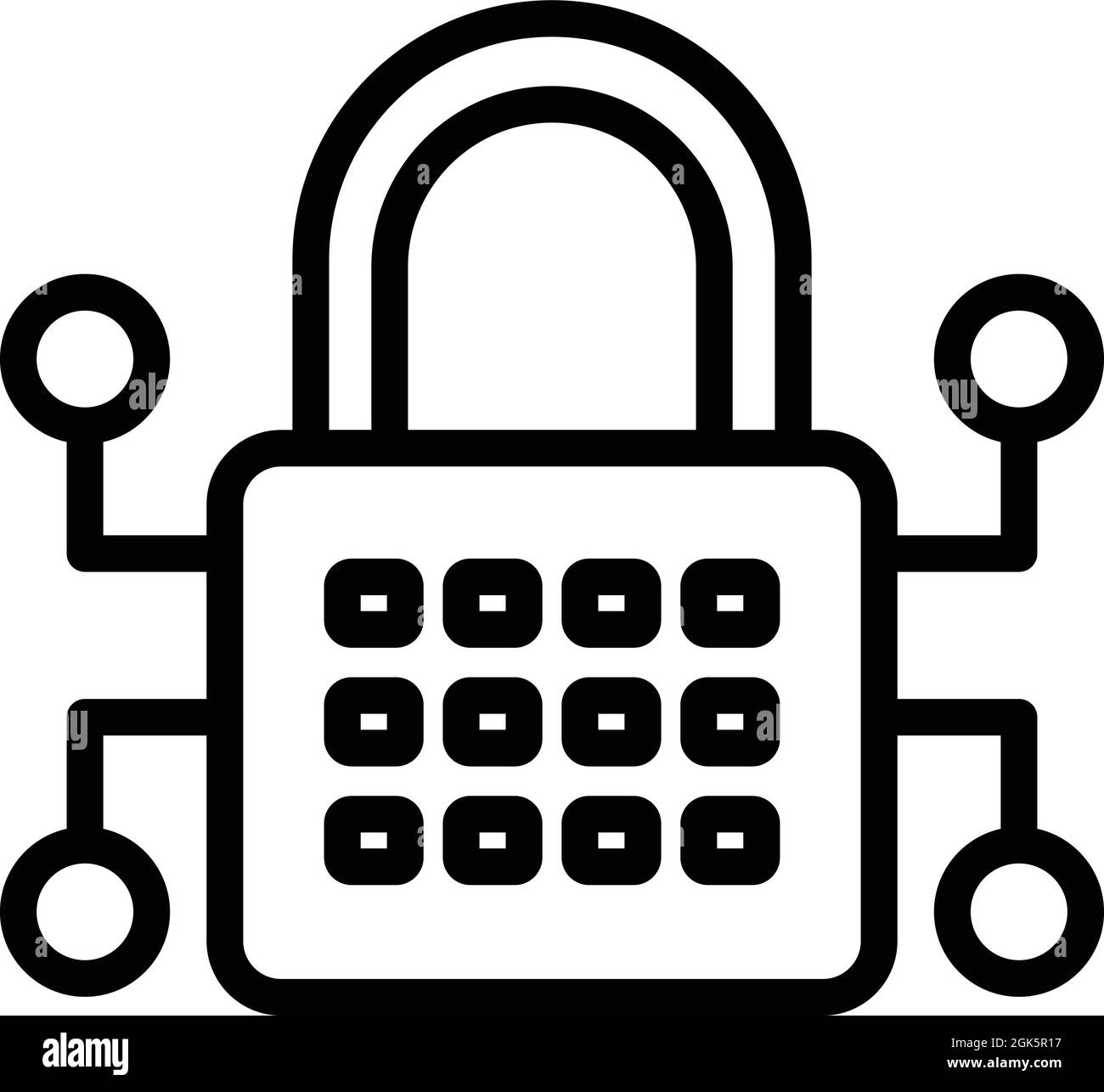 Lock protection icon outline vector. Protect data. Digital privacy ...