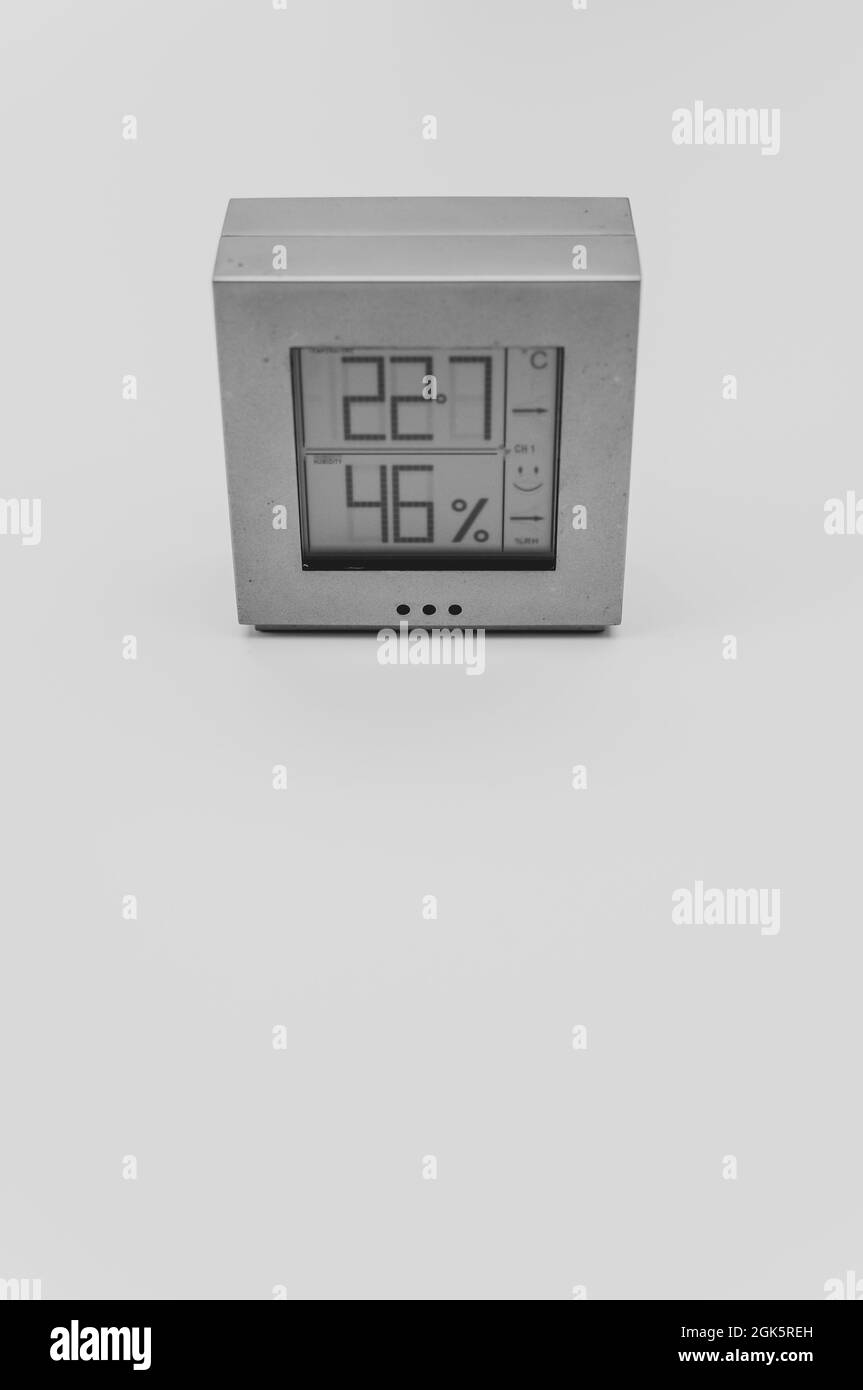 Digital temperature and humidity sensor with LCD display Stock Photo ...