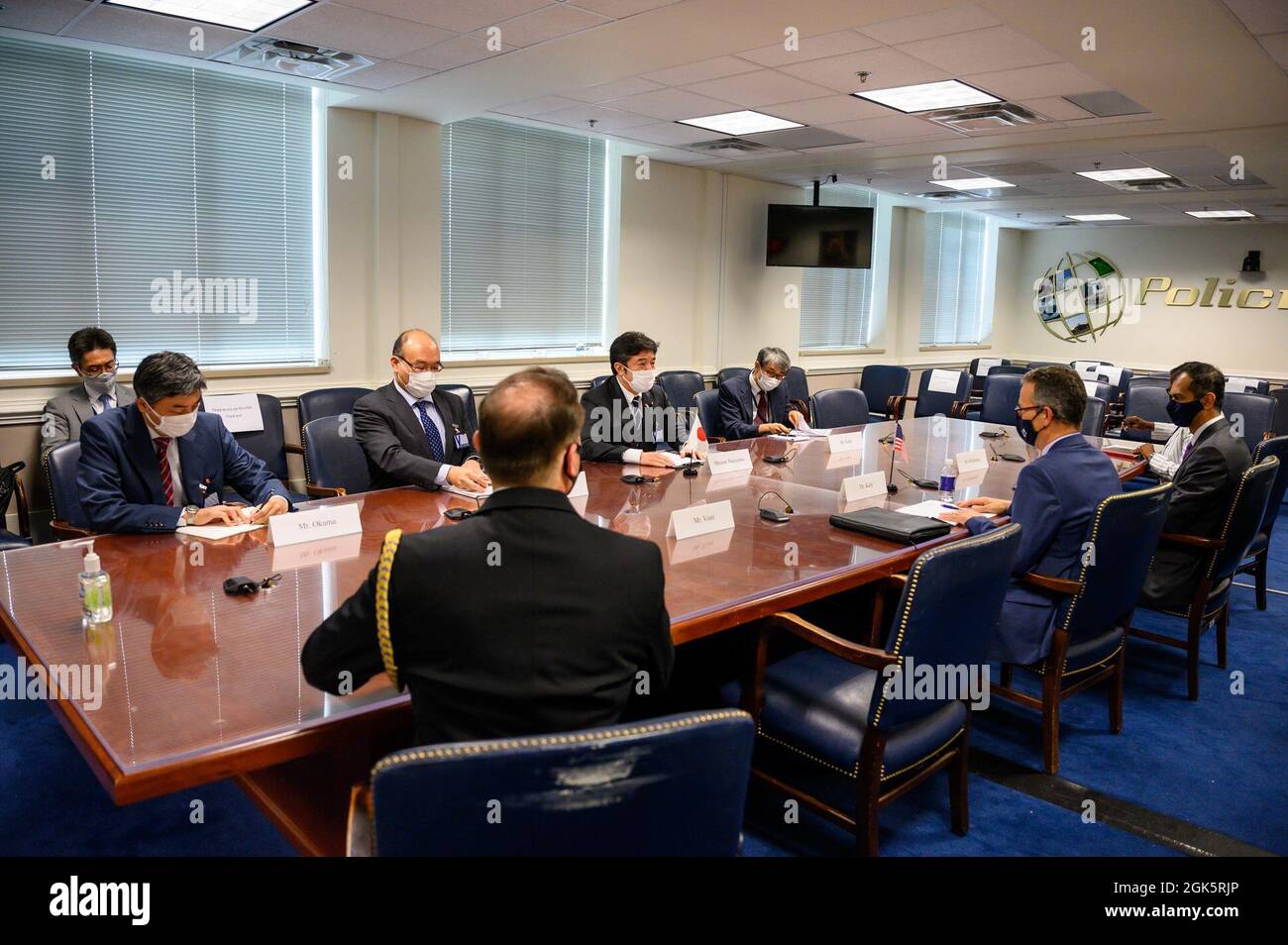 Under Secretary of Defense for Policy Dr. Colin H. Kahl greets State Minsiter of Defense of ...