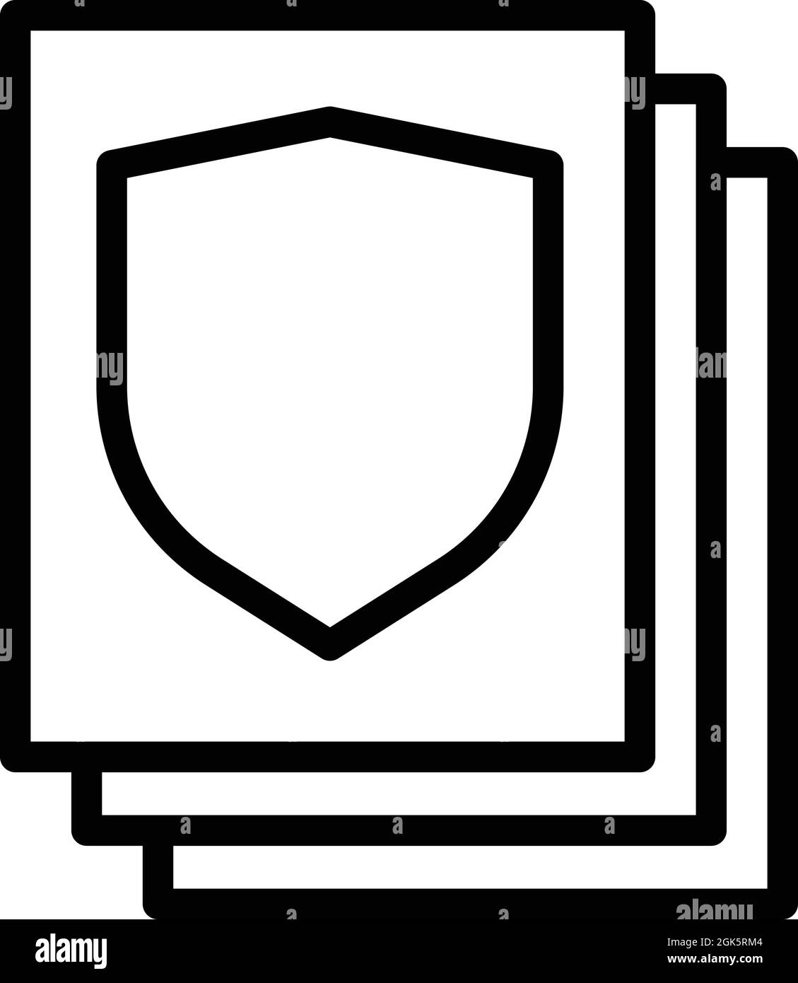 Shield files icon outline vector. Data secure. Privacy lock Stock ...