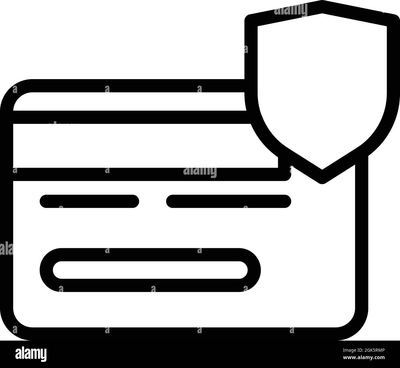 Credit card privacy icon outline vector. Safety shield. Protect data ...