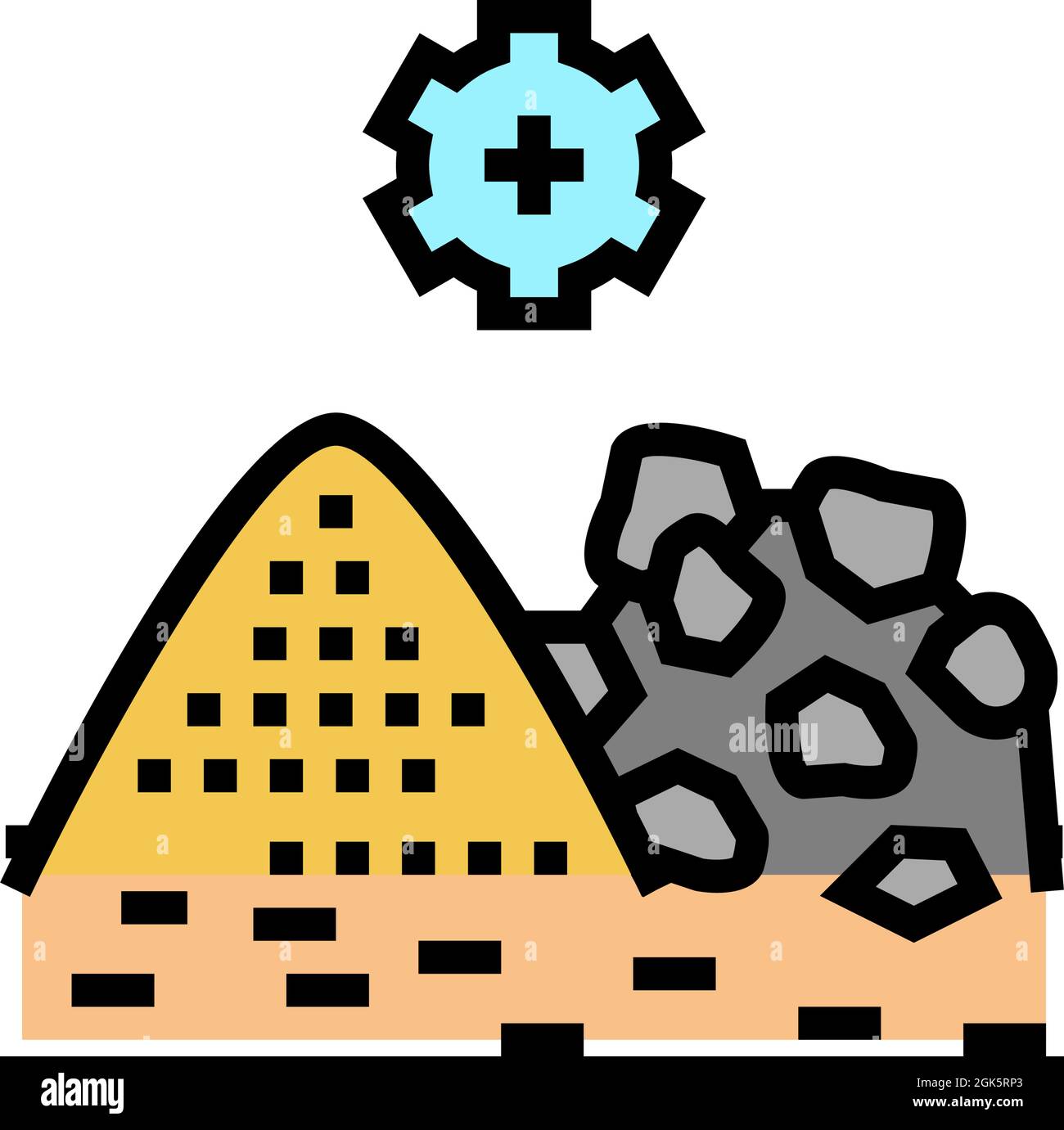 mining processing color icon vector illustration Stock Vector Image ...