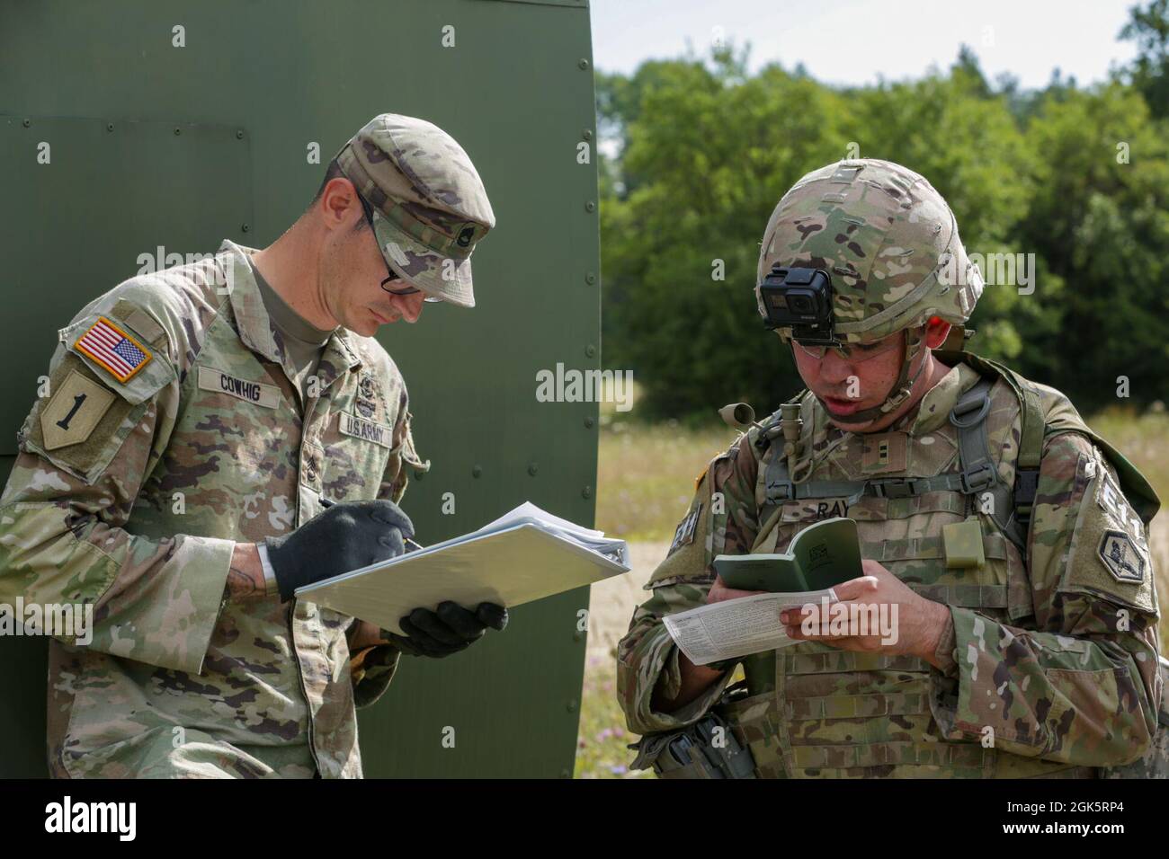 U.S. Army Chief Warrant Officer 2 Miles Ray reads off a 9-line medevac ...