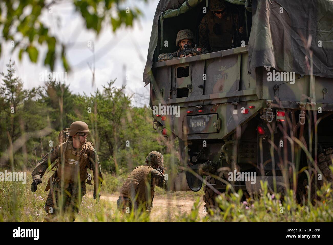 Marines and Sailors with Combat Logistics Battalion (CLB) 451, 4th ...