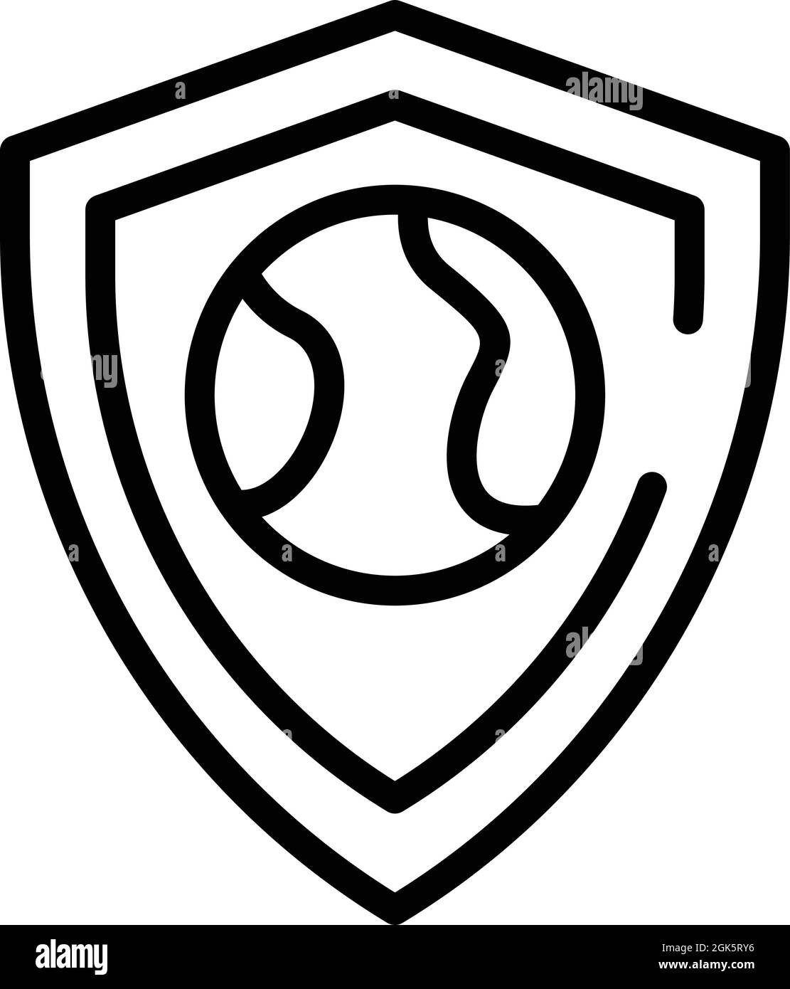 Global shield icon outline vector. Data information. Cyber protection ...