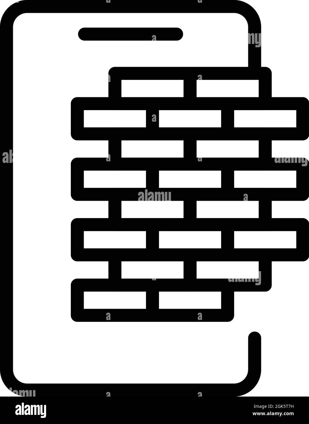 Brick protection icon outline vector. Defense wall. Security fence ...