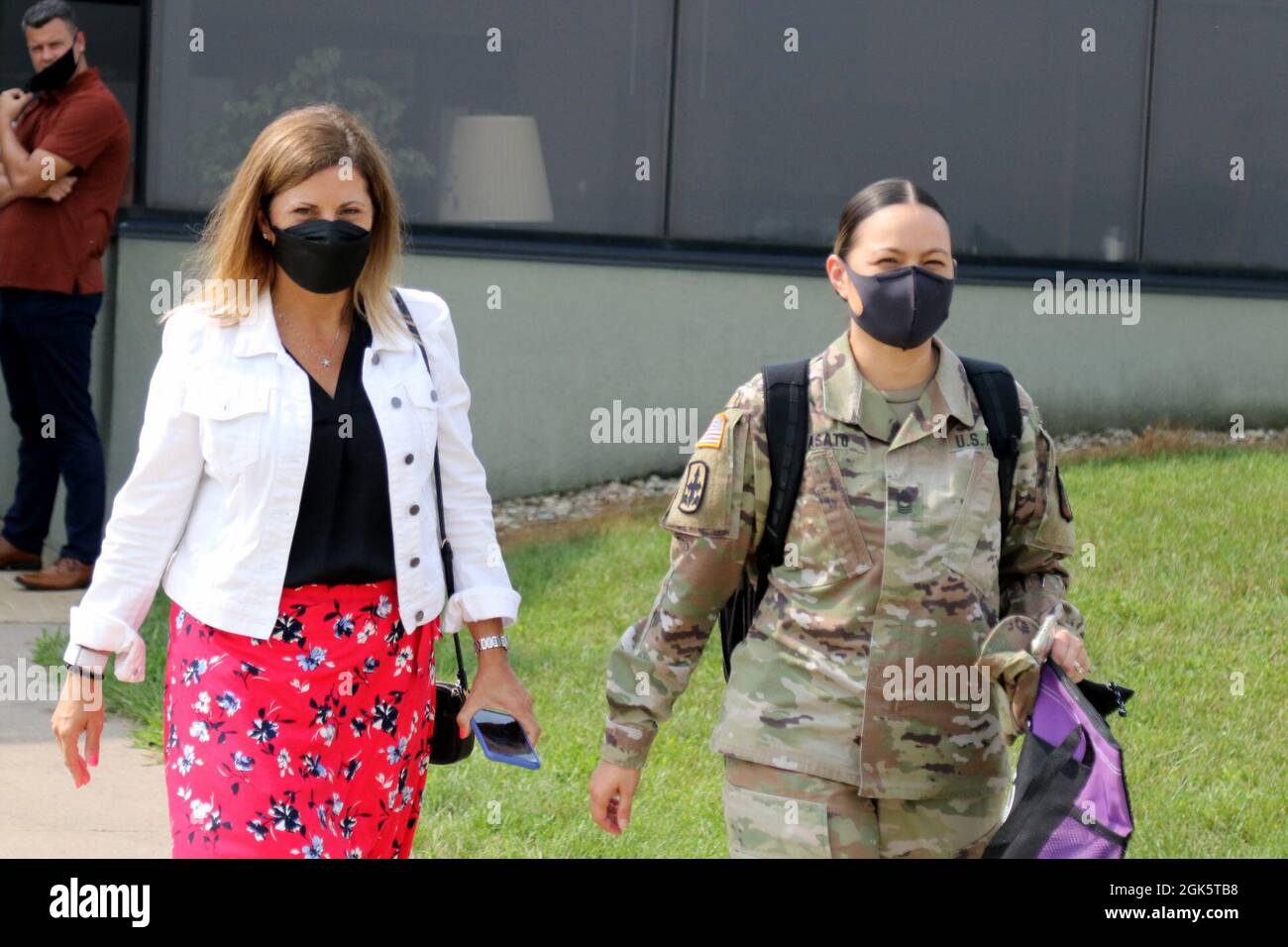 Mrs. Kelly Hokanson during a visit to Volk Field, Wis., Aug. 10. During ...