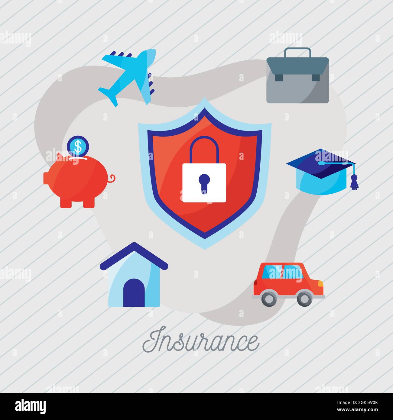 seven insurance service set icons Stock Vector Image & Art - Alamy