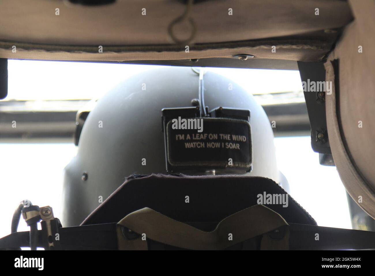 A patch on the helmet of a pilot with C Company, 1st Assault Helicopter ...