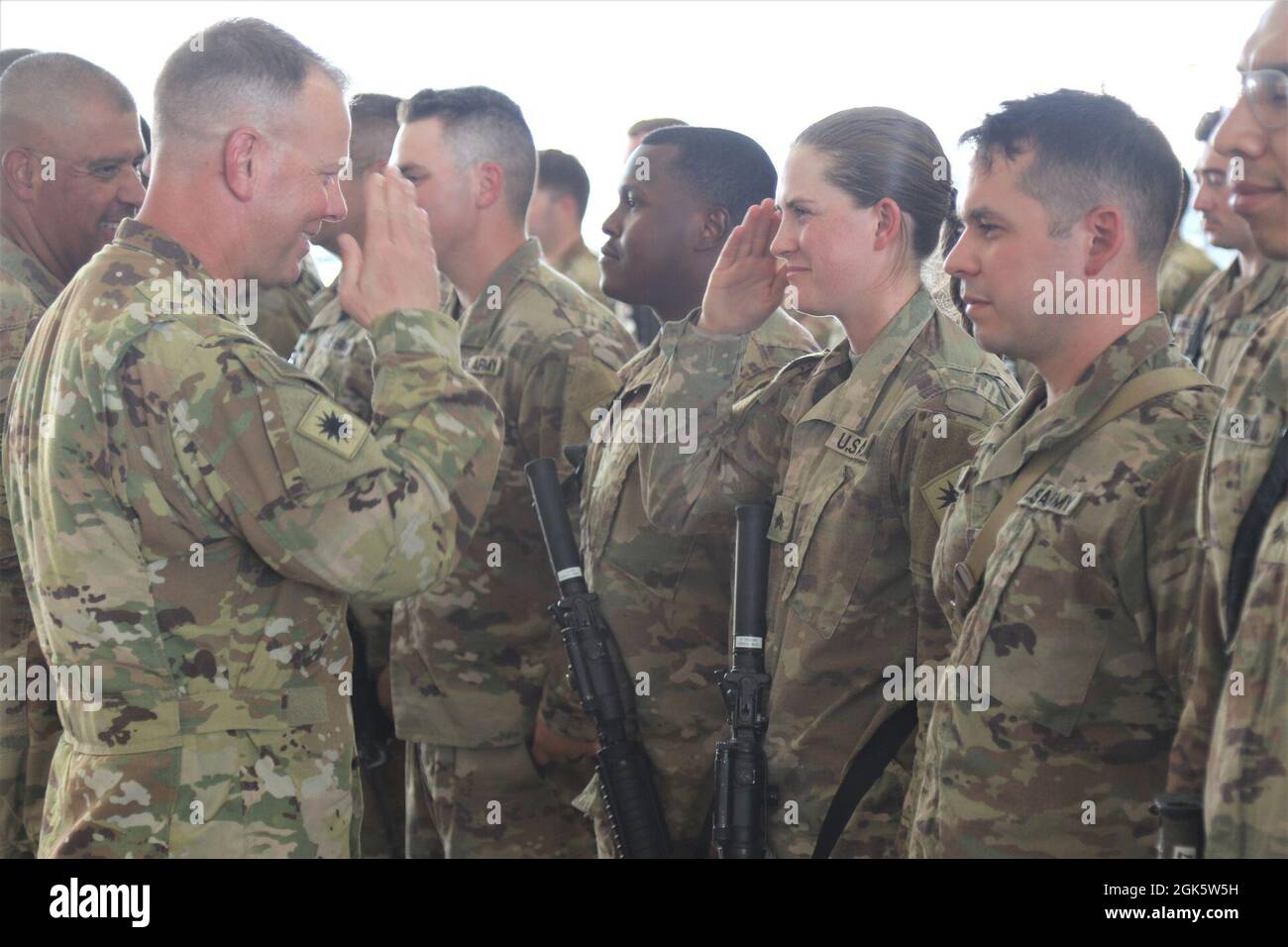 Task Force Phoenix Commander Col. Alan Gronewold salutes a Soldier ...