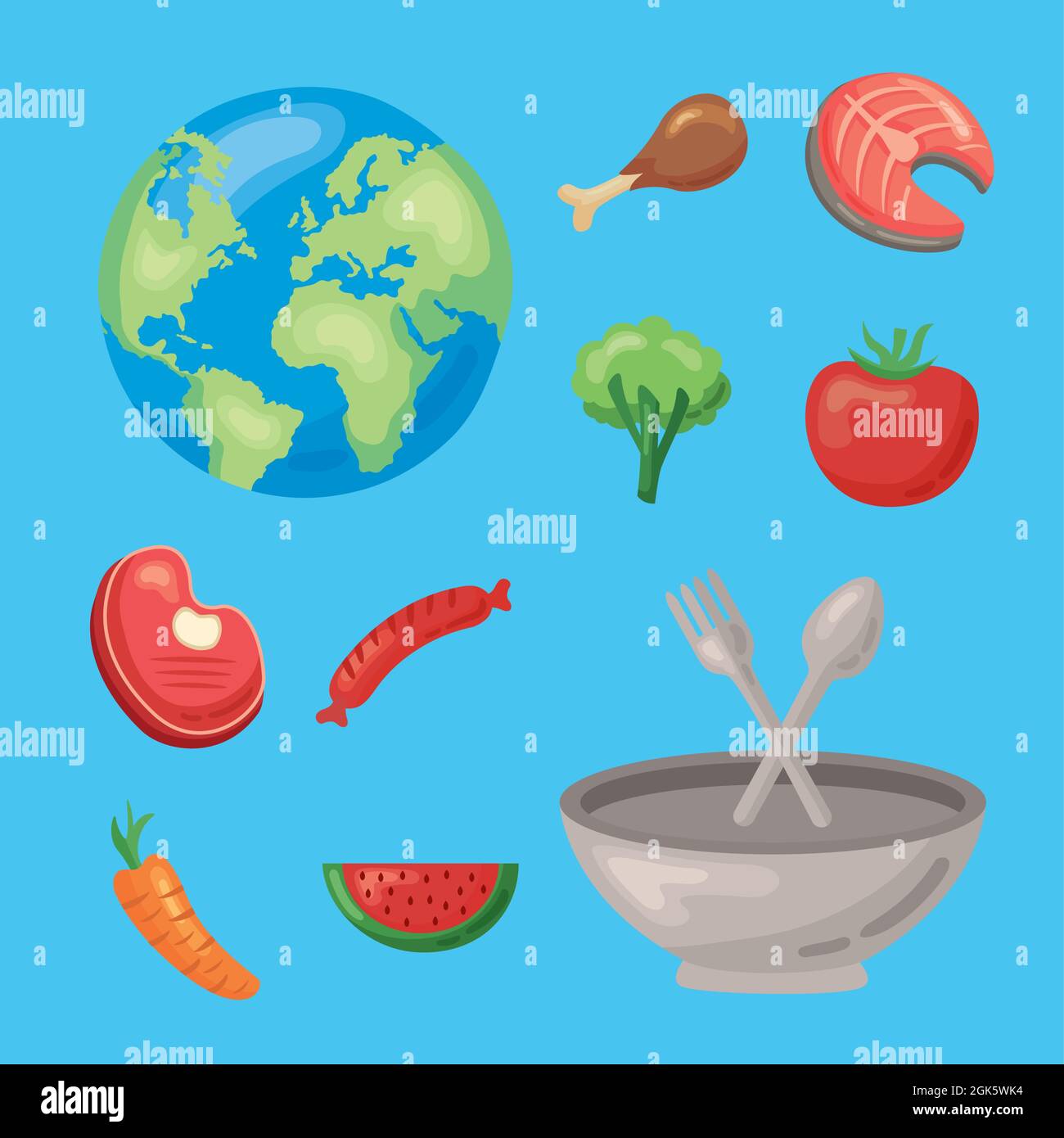 ten healthy food set icons Stock Vector Image & Art - Alamy