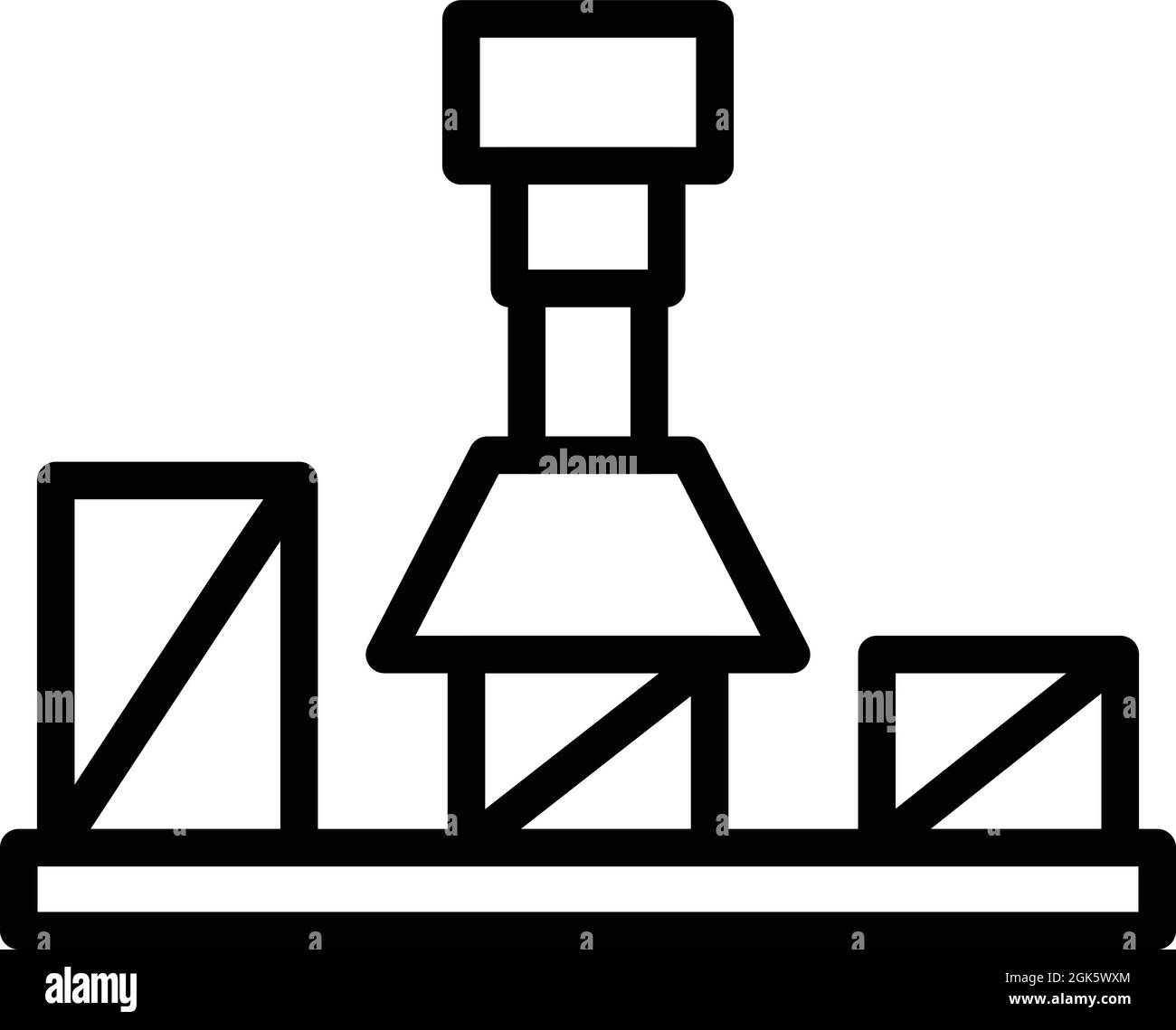 Production system icon outline vector. Factory machine. Smart conveyor ...