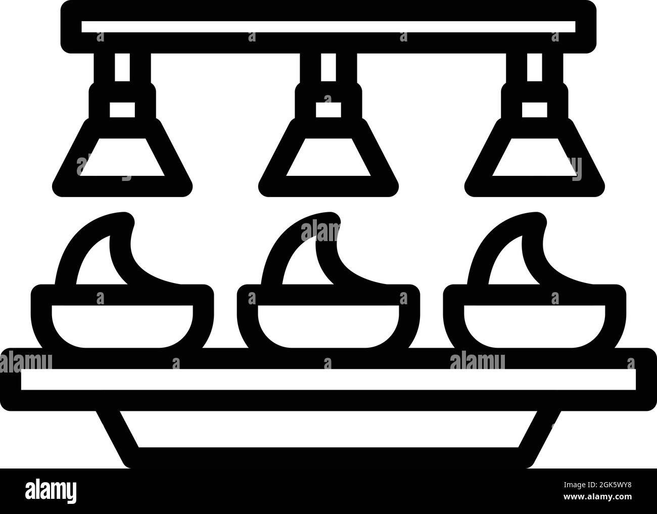 Mass production conveyor icon outline vector. Factory assembly ...