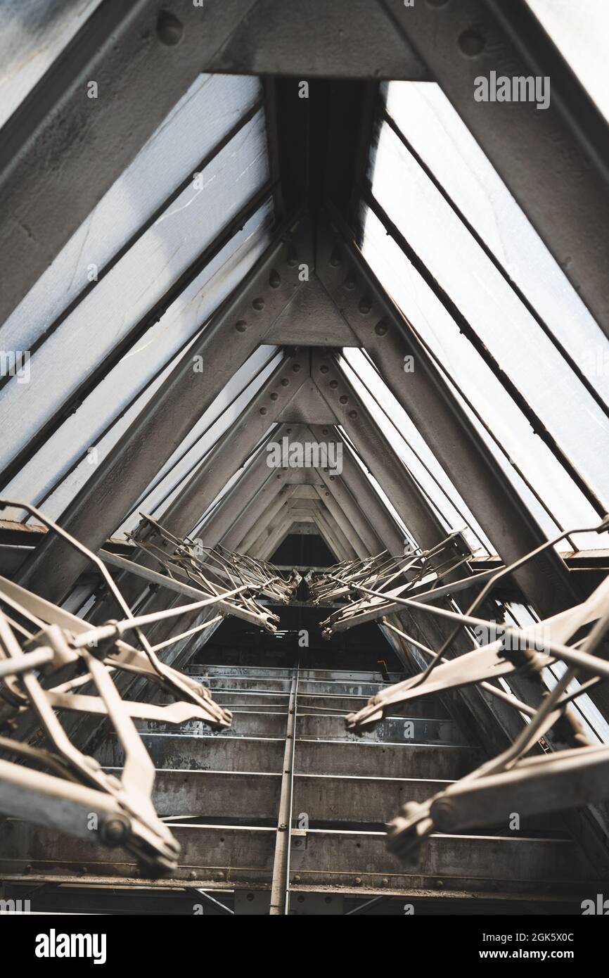 Low angle of a triangular roof of a building Stock Photo - Alamy