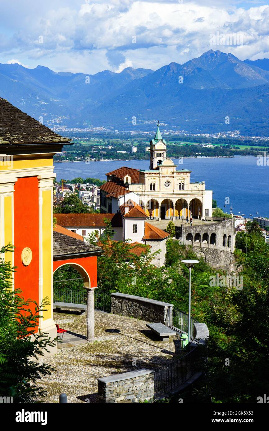 The Madonna del Sasso pilgramage church in Locarno, Switzerland ...