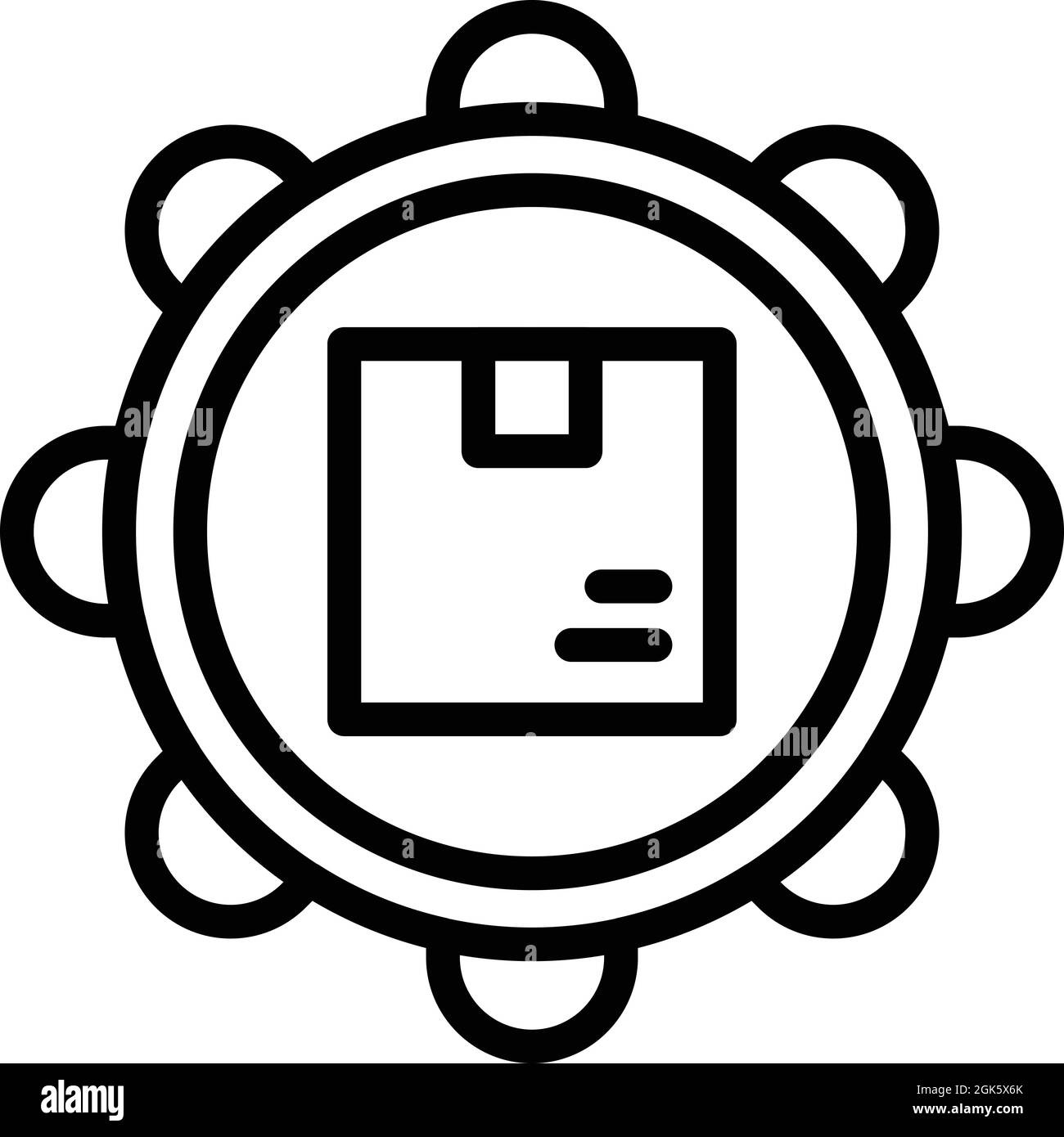 Automated packing icon outline vector. Factory conveyor. Industry ...